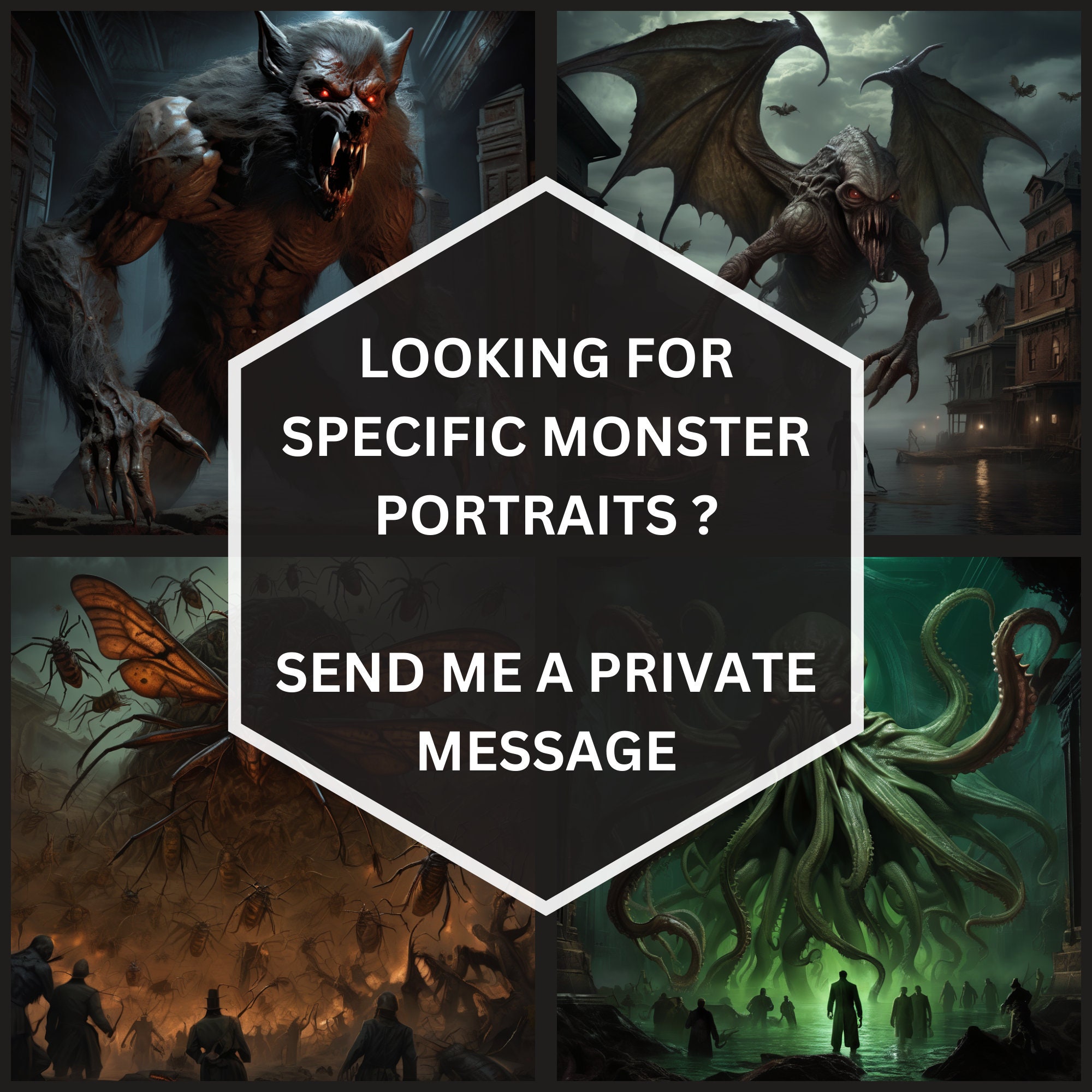Call of Cthulhu Monster Portraits, RPG Art Bundle (digital Download) - Etsy
