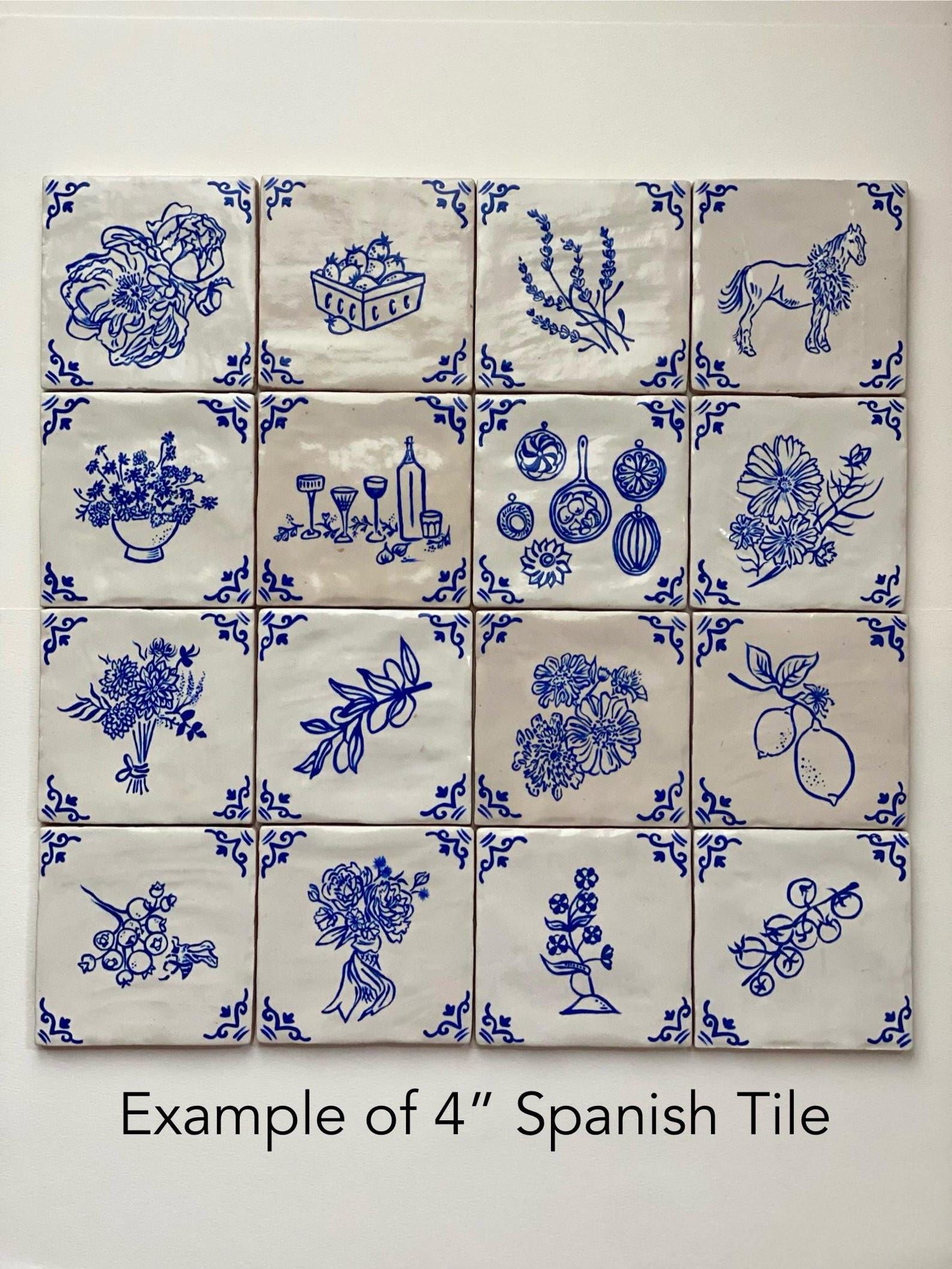 Tomato Cluster ~ Delft Inspired, Hand-painted Blue and White Tile - Etsy