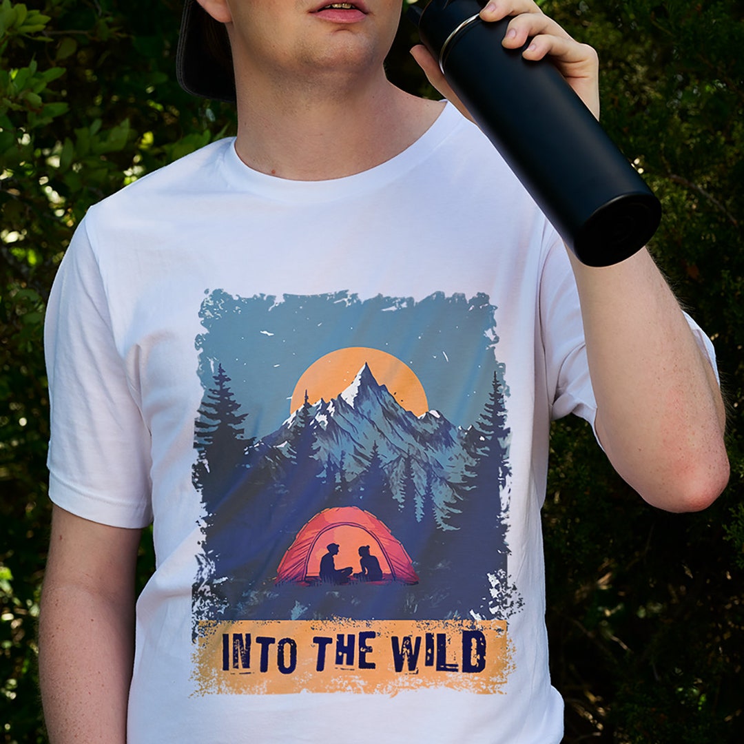 Camping T-shirt Into the Wild Tee Shirt Vintage Outdoor Top Nature ...