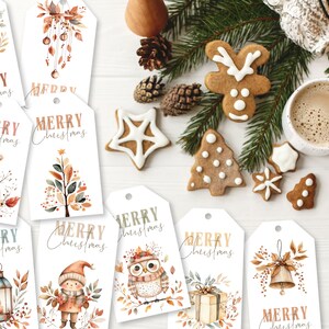 Christmas Gift Tags Printable, Boho Christmas, Editable Christmas Gift ...
