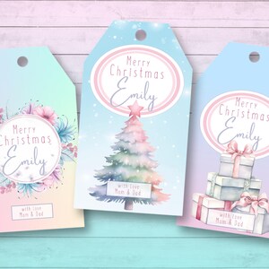 Printable Christmas Gift Tags, Rainbow Christmas Gift Tags, Pink ...