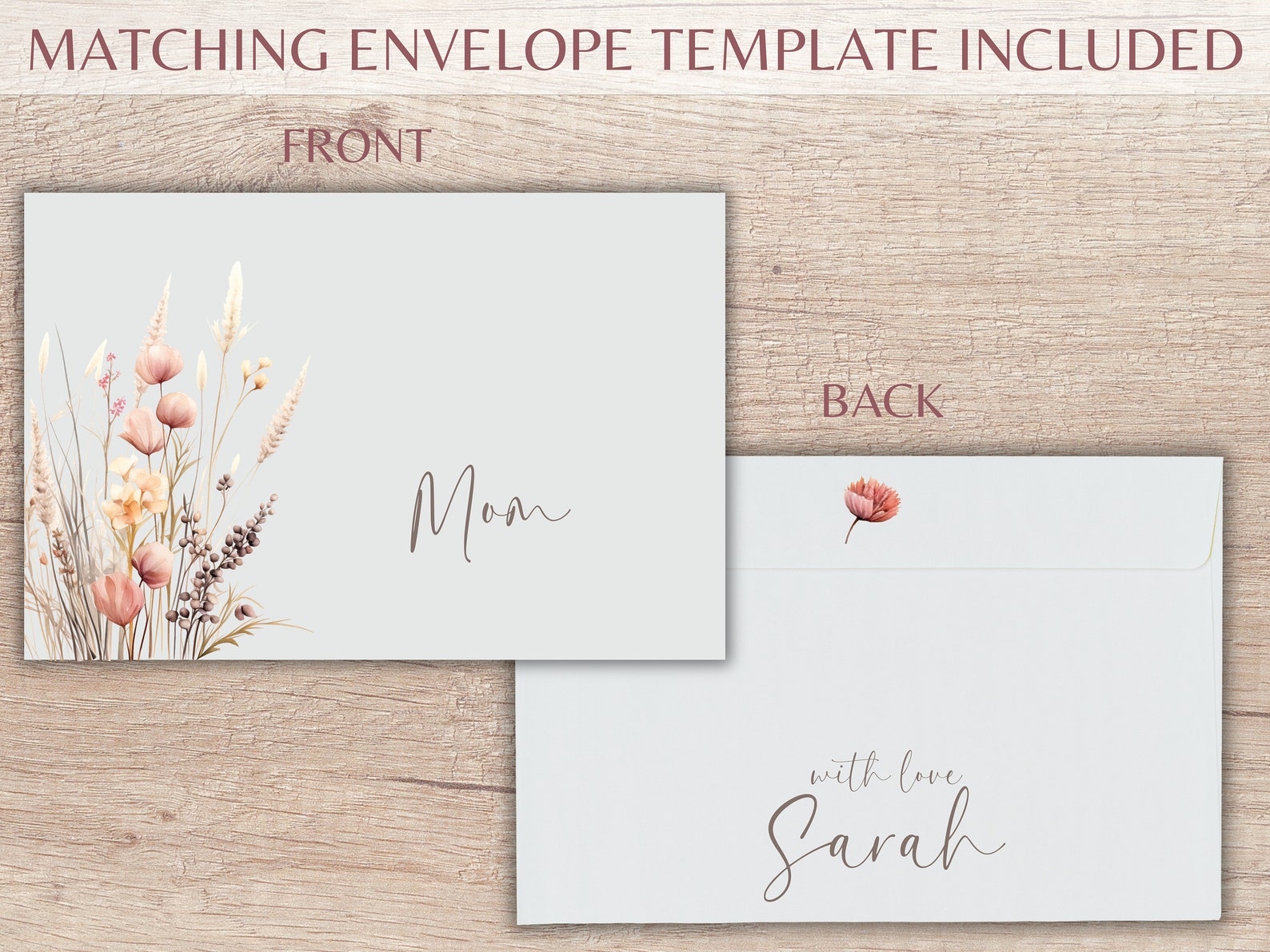 Printable Stationery, Printable Note Pad, Boho Wildflower Themed ...
