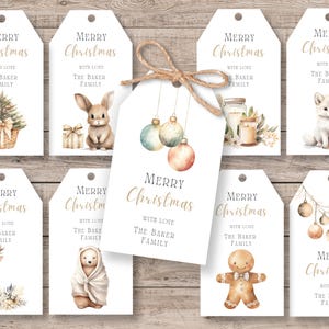 Printable Christmas Gift Tags, Boho Christmas, Cozy Boho, Editable ...