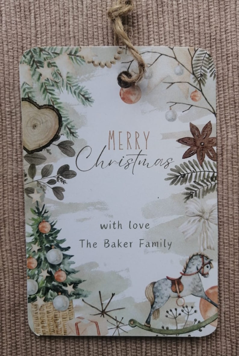 Printable Christmas Gift Tags, Editable Christmas Gift Tags, Rustic ...