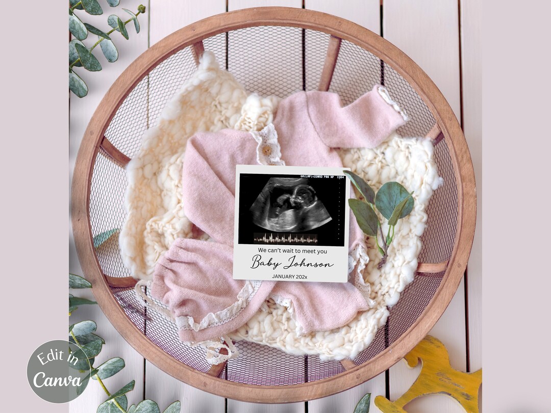 It's a Girl Baby Gender Reveal, Pregnancy Announcement Digital ...