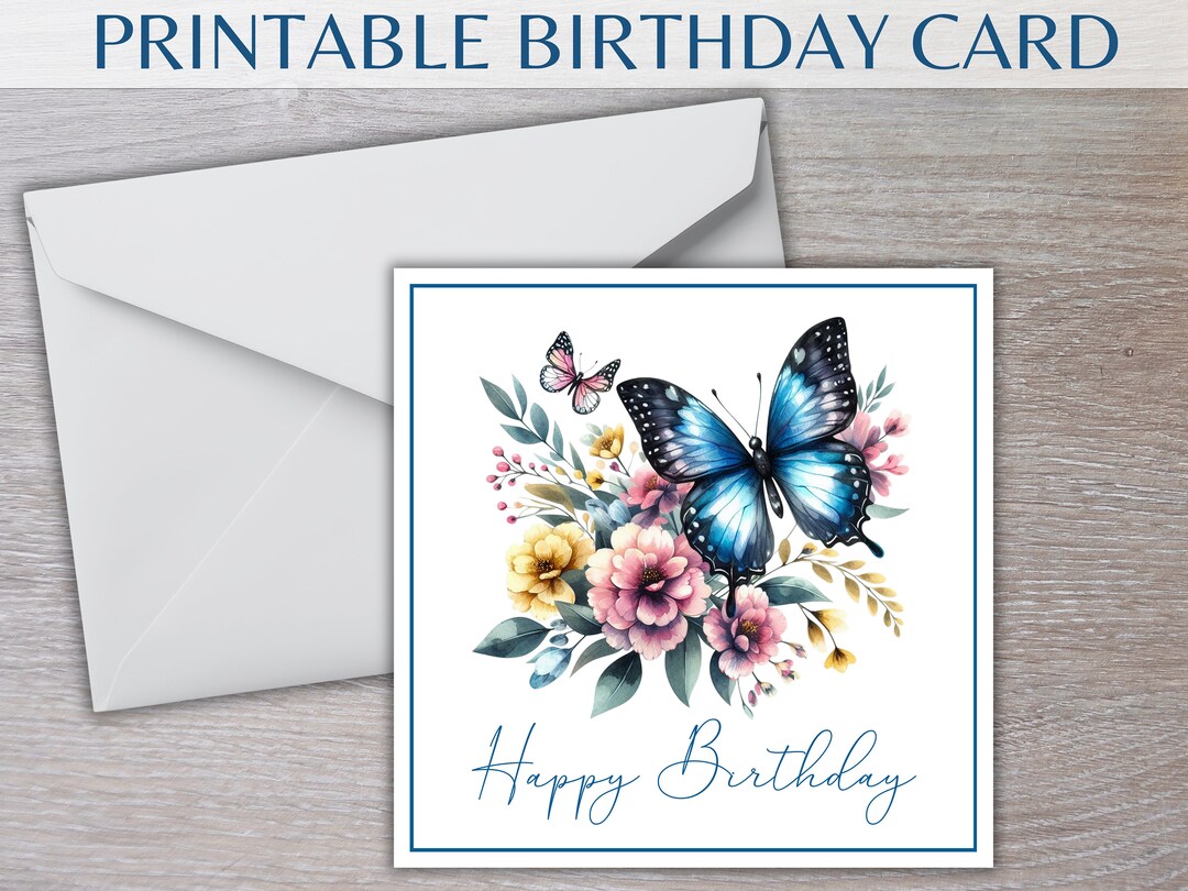 Birthday Card Printable, Birthday Card Download, Happy Birthday Card ...