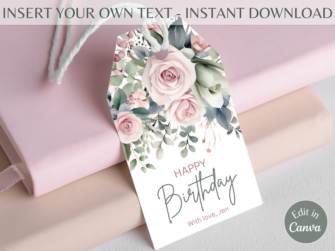 Editable Gift Tags, Editable Tag Template, Custom Gift Tags, Editable ...