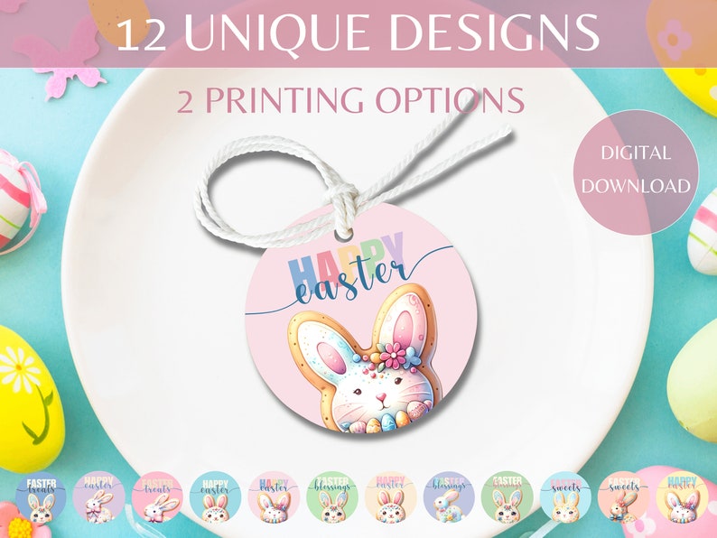 Printable Easter Gift Tags, Printable Easter Cookie Tags, Printable ...
