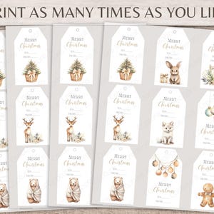 Printable Christmas Gift Tags, Boho Christmas, Cozy Boho, Editable ...