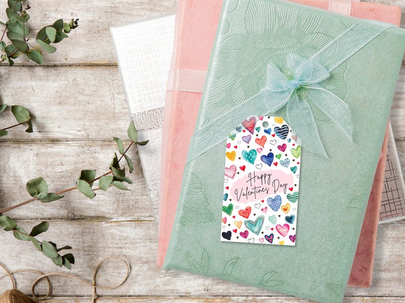 Happy Valentines Day Gift Tags, Printable Valentines Day Tags, Favor ...