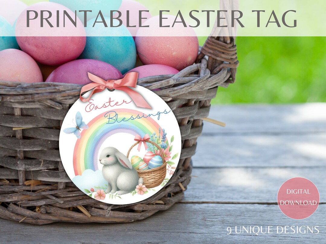 Printable Easter Basket Tags, Printable Easter Cookie Tags, Printable ...