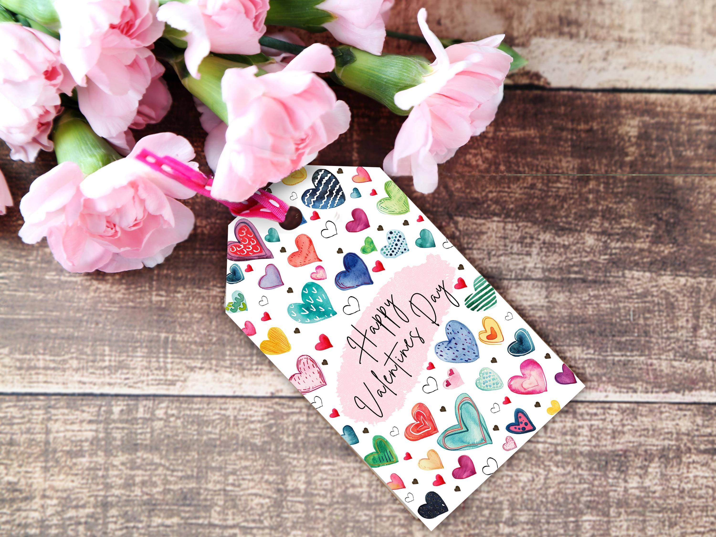 Happy Valentines Day Gift Tags, Printable Valentines Day Tags, Favor ...
