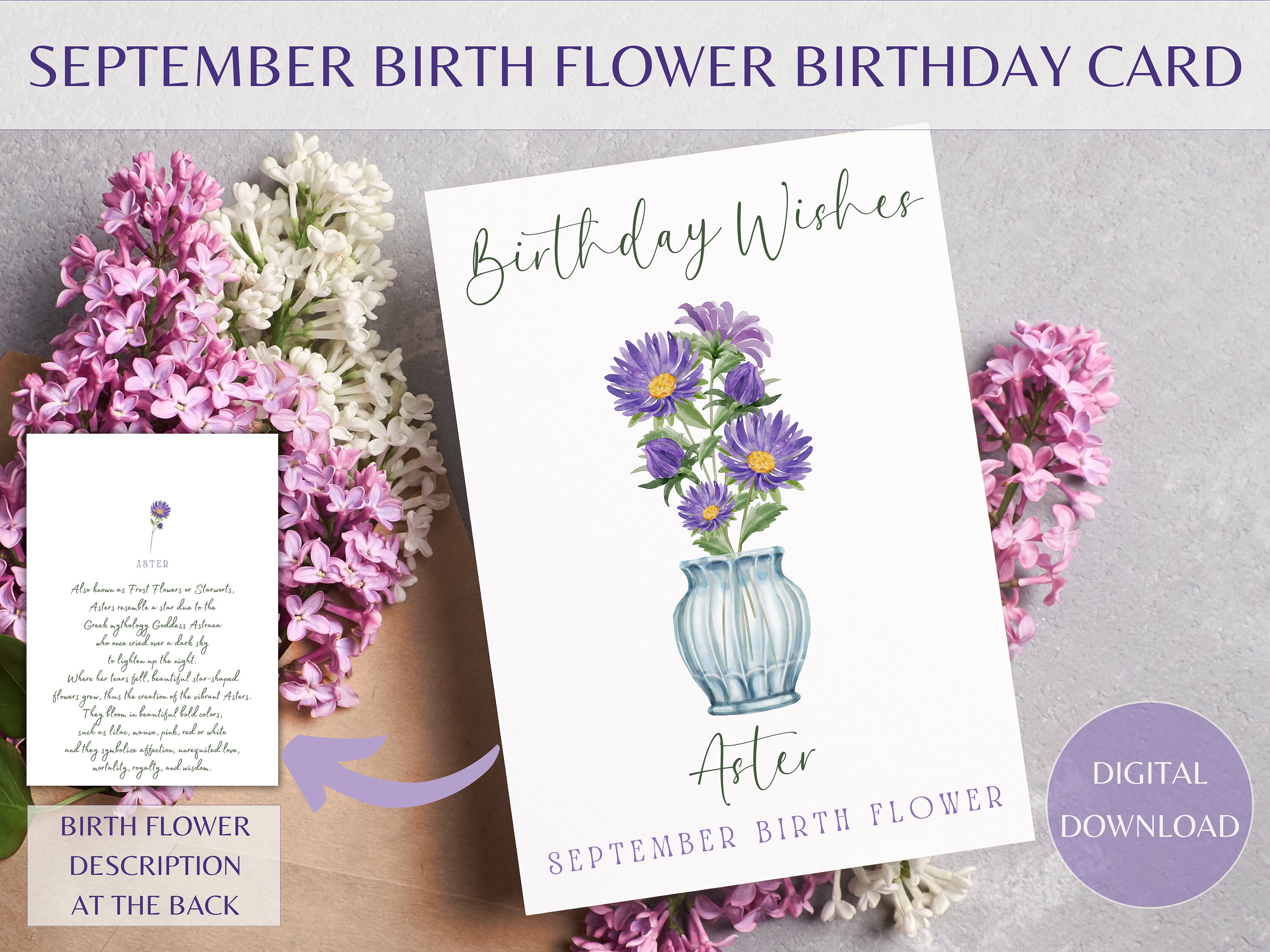 Birthday Card Printable, Birthday Card Downloadable, Happy Birthday ...