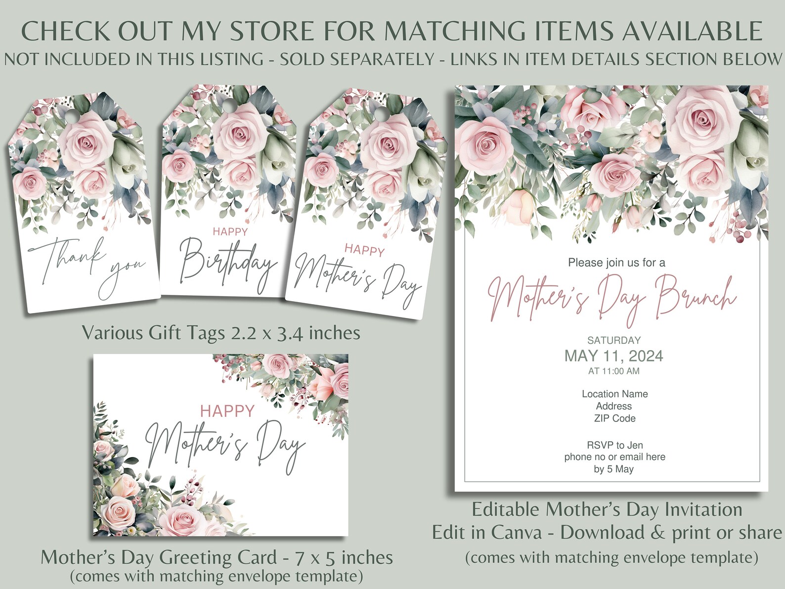 Editable Gift Tags, Editable Tag Template, Custom Gift Tags, Editable ...