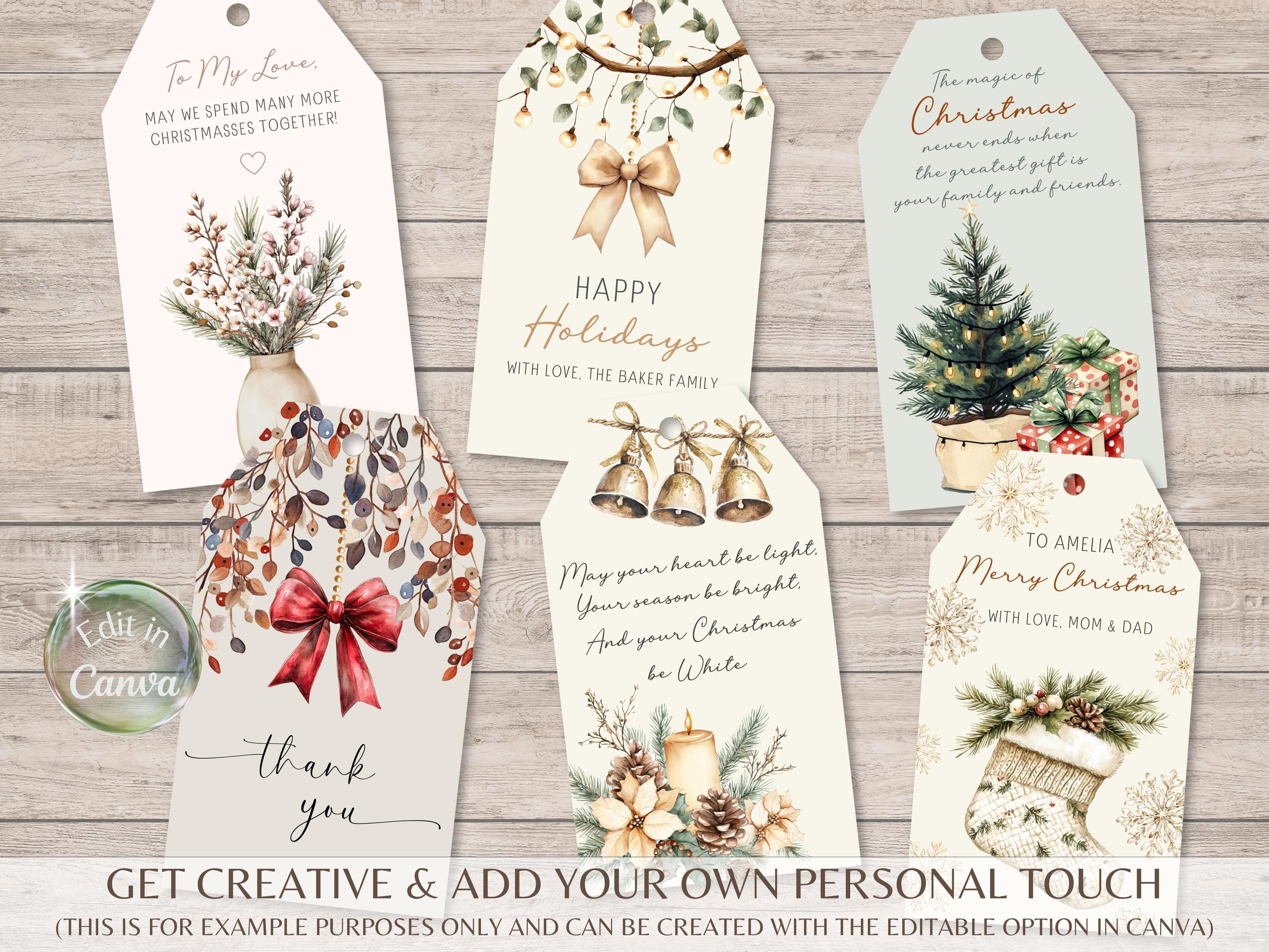Christmas Gift Tags Printable, Rustic Christmas, Editable Christmas ...