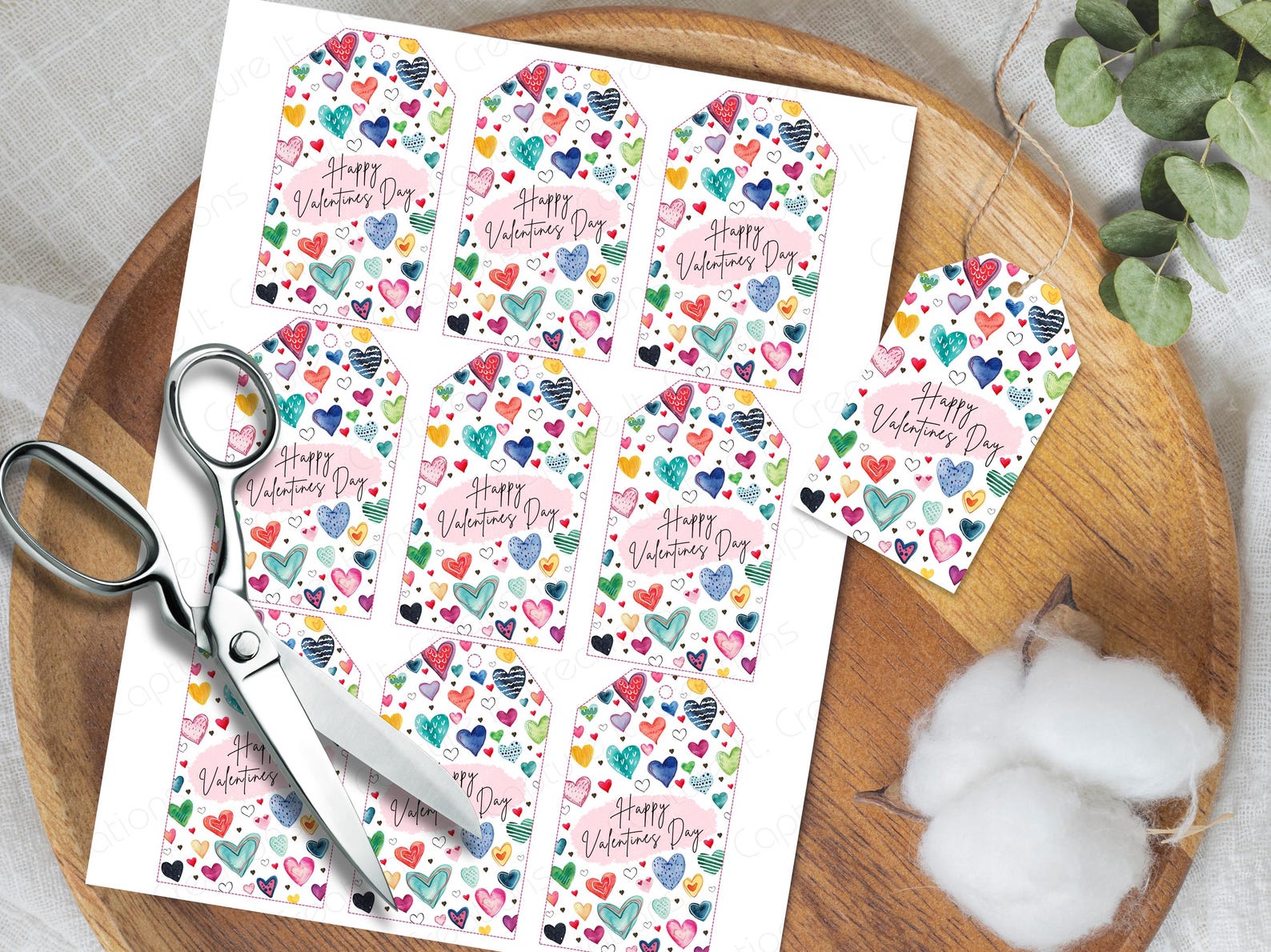 Happy Valentines Day Gift Tags, Printable Valentines Day Tags, Favor ...