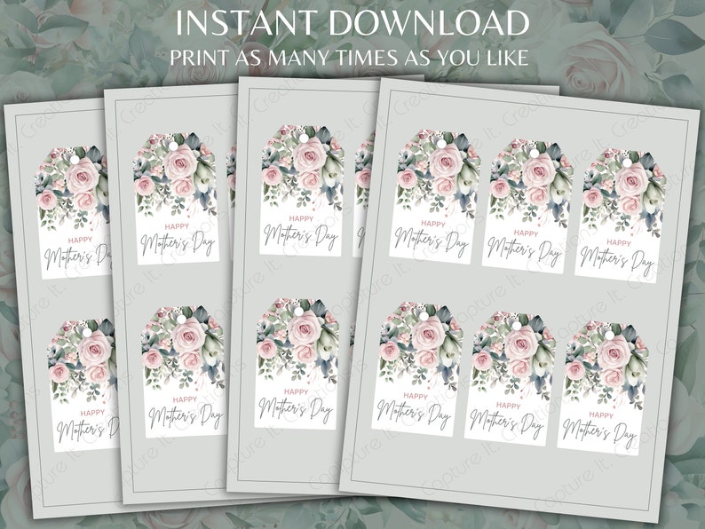 Mother's Day Gift Tag, Printable Gift Tag, Mother's Day Printable ...