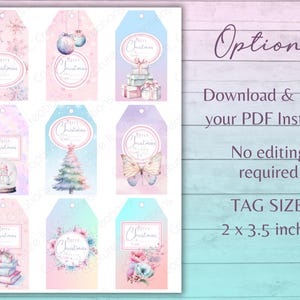 Printable Christmas Gift Tags, Rainbow Christmas Gift Tags, Pink ...