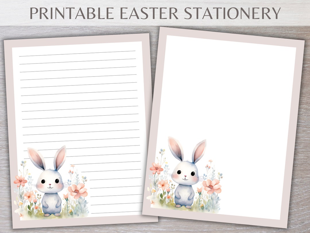 Printable Stationery, Easter Stationery Printable, Cute Bunnies Theme ...