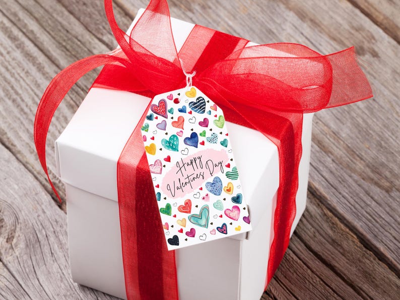 Happy Valentines Day Gift Tags, Printable Valentines Day Tags, Favor ...