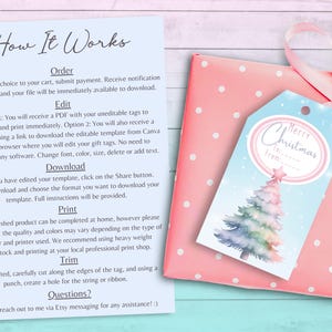 Printable Christmas Gift Tags, Rainbow Christmas Gift Tags, Pink ...