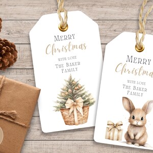 Printable Christmas Gift Tags, Boho Christmas, Cozy Boho, Editable ...