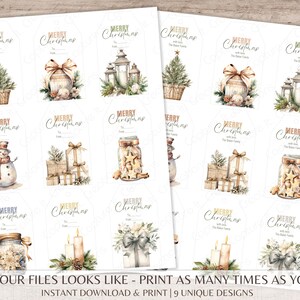 Christmas Gift Tags | Boho Christmas | Watercolor Christmas Tags ...