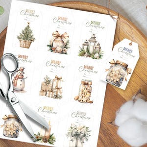 Christmas Gift Tags | Boho Christmas | Watercolor Christmas Tags ...
