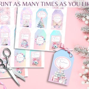 Printable Christmas Gift Tags, Rainbow Christmas Gift Tags, Pink ...