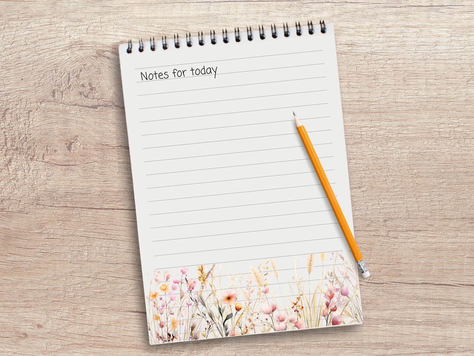 Printable Stationery, Printable Note Pad, Boho Wildflower Themed ...