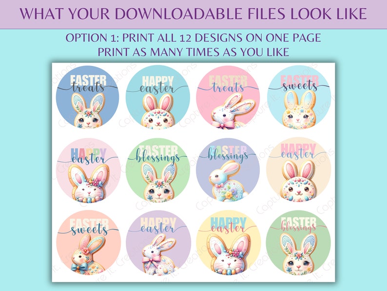 Printable Easter Gift Tags, Printable Easter Cookie Tags, Printable ...