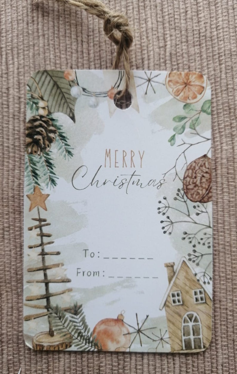 Rustic Christmas Gift Tags, Editable Watercolor Design (digital ...