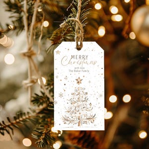 Elegant Christmas Gift Tags, Printable Holiday Favor Tags (editable) - Etsy