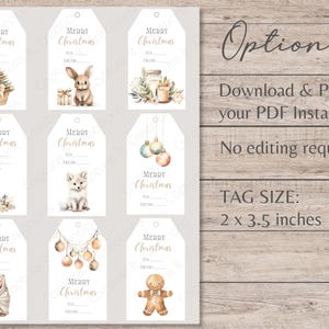 Printable Christmas Gift Tags, Boho Christmas, Cozy Boho, Editable ...