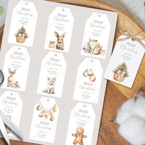 Printable Christmas Gift Tags, Boho Christmas, Cozy Boho, Editable ...