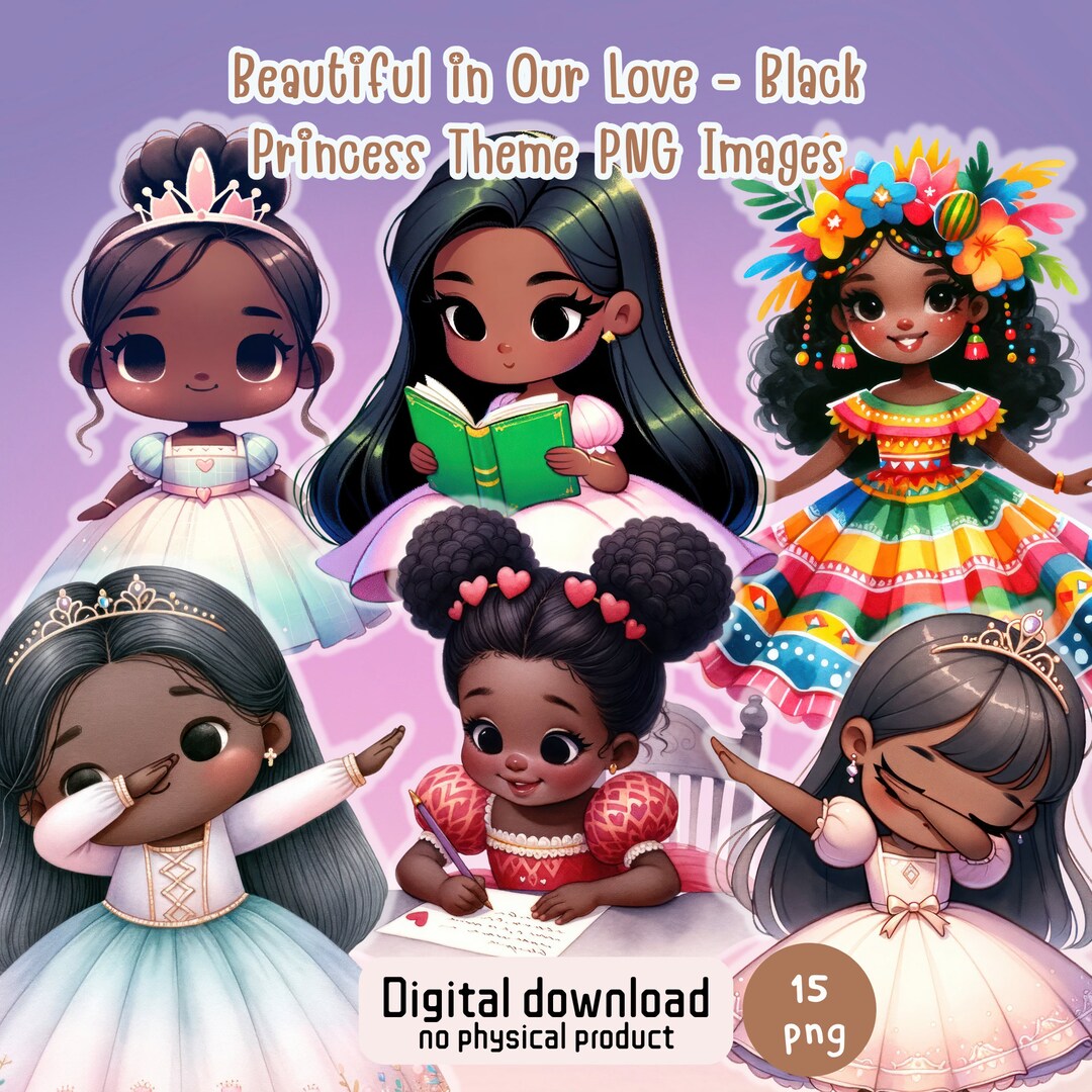Beautiful in Our Love Black Princess Theme PNG Images - Etsy