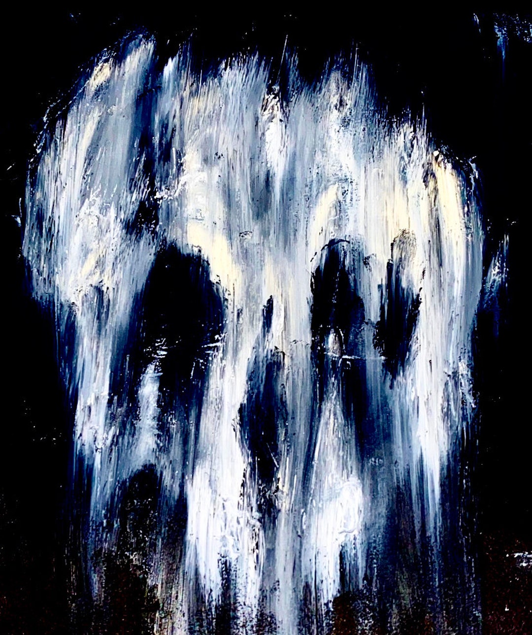 Skull Smear Art Print Horror - Etsy