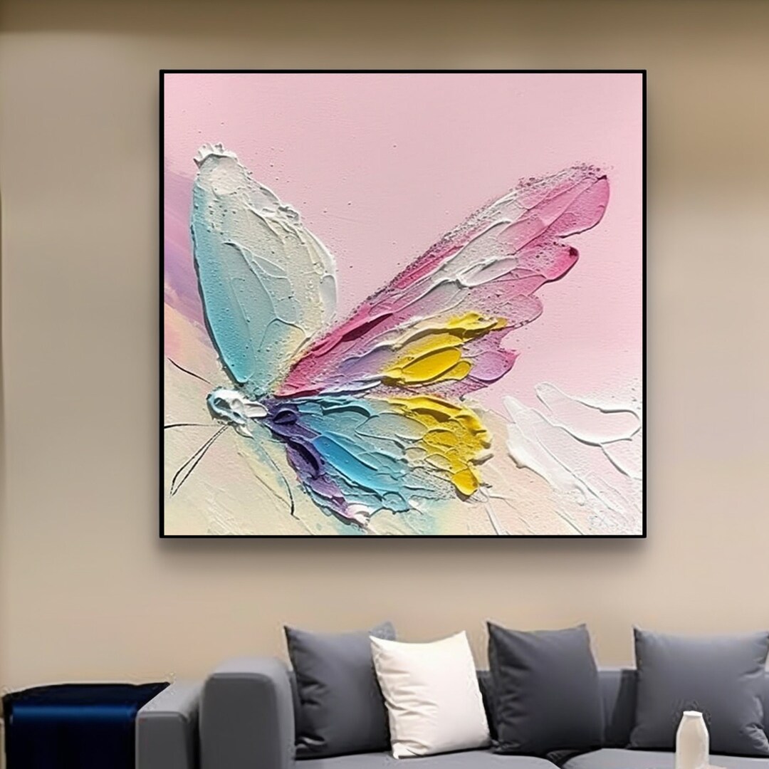 Customized Butterfly Painting on Canvas Original, Colorful Butterfly ...