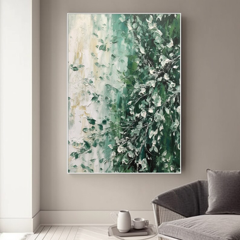 Green Leaf Vine Wall Painting Green Abstract Painting 3D Green Heavy ...