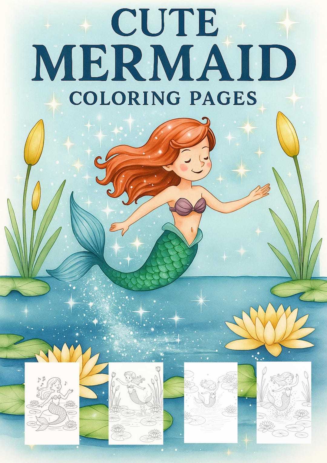 Mermaid Tracing Coloring Pages for Kids | Printable PDF | A4 Size ...