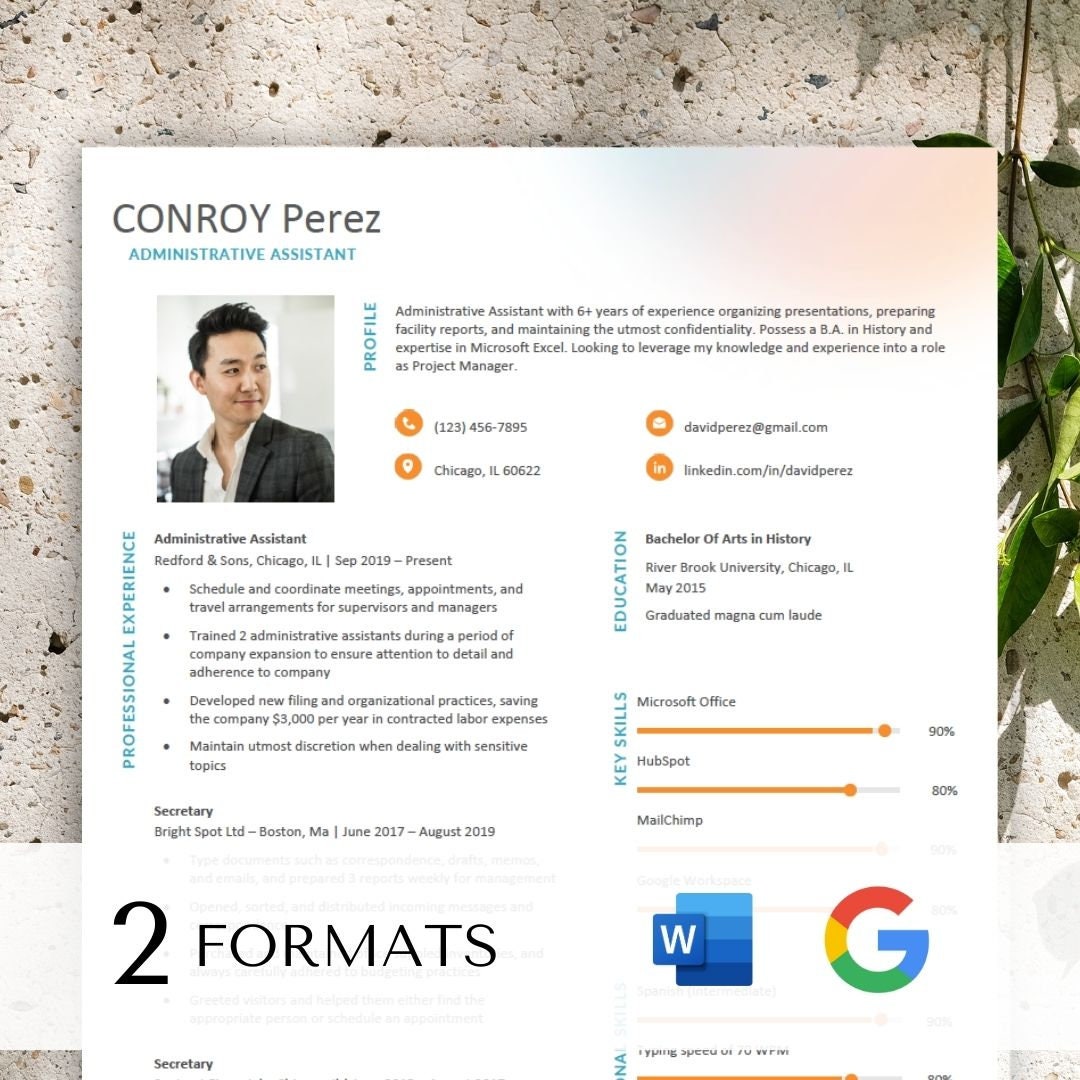 Digital Resume Template Resume and Cover Letter Template - Etsy