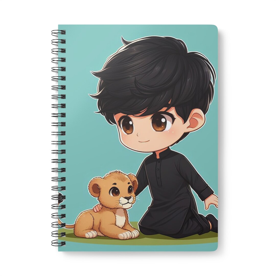 Anime Boy With Lion Cub Wirobound Softcover Notebook, A5 - Etsy
