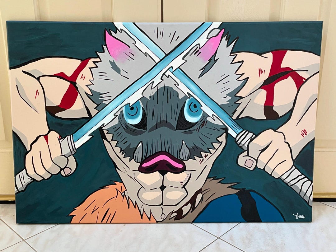 Inosuke - Fight Stance - Hand-painted on Canvas - Etsy