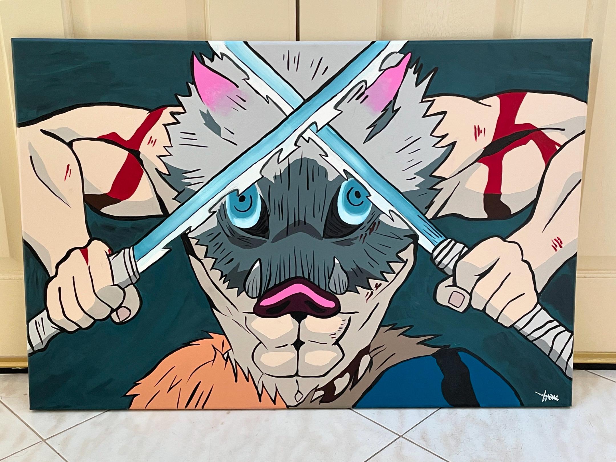 Inosuke - Fight Stance - Hand-painted on Canvas - Etsy