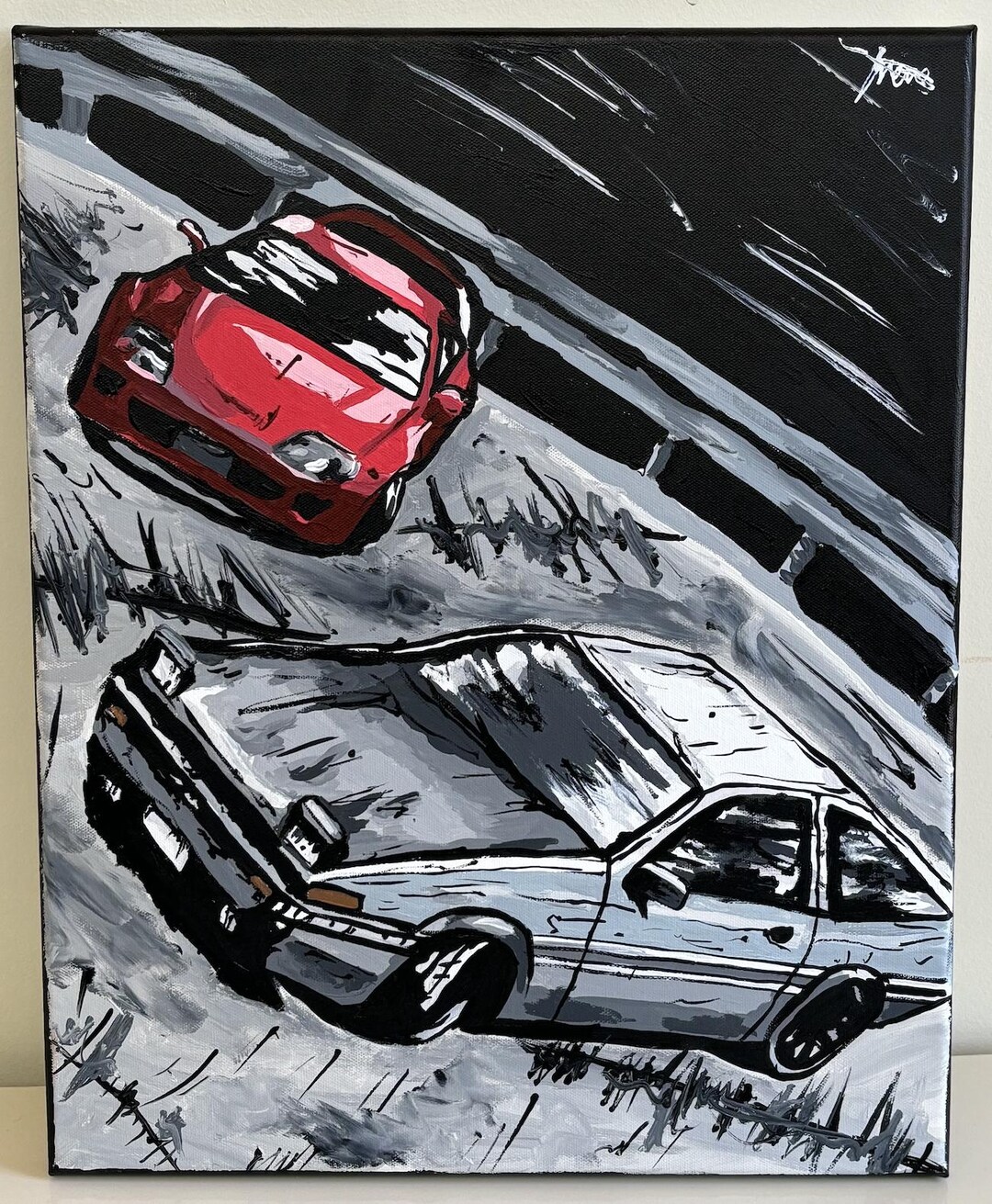 Trueno Initial D Race Acrylic Painting - Etsy