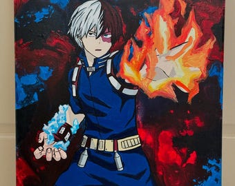 My Hero Academia Shoto Todoroki Zentangle Canvas - Etsy