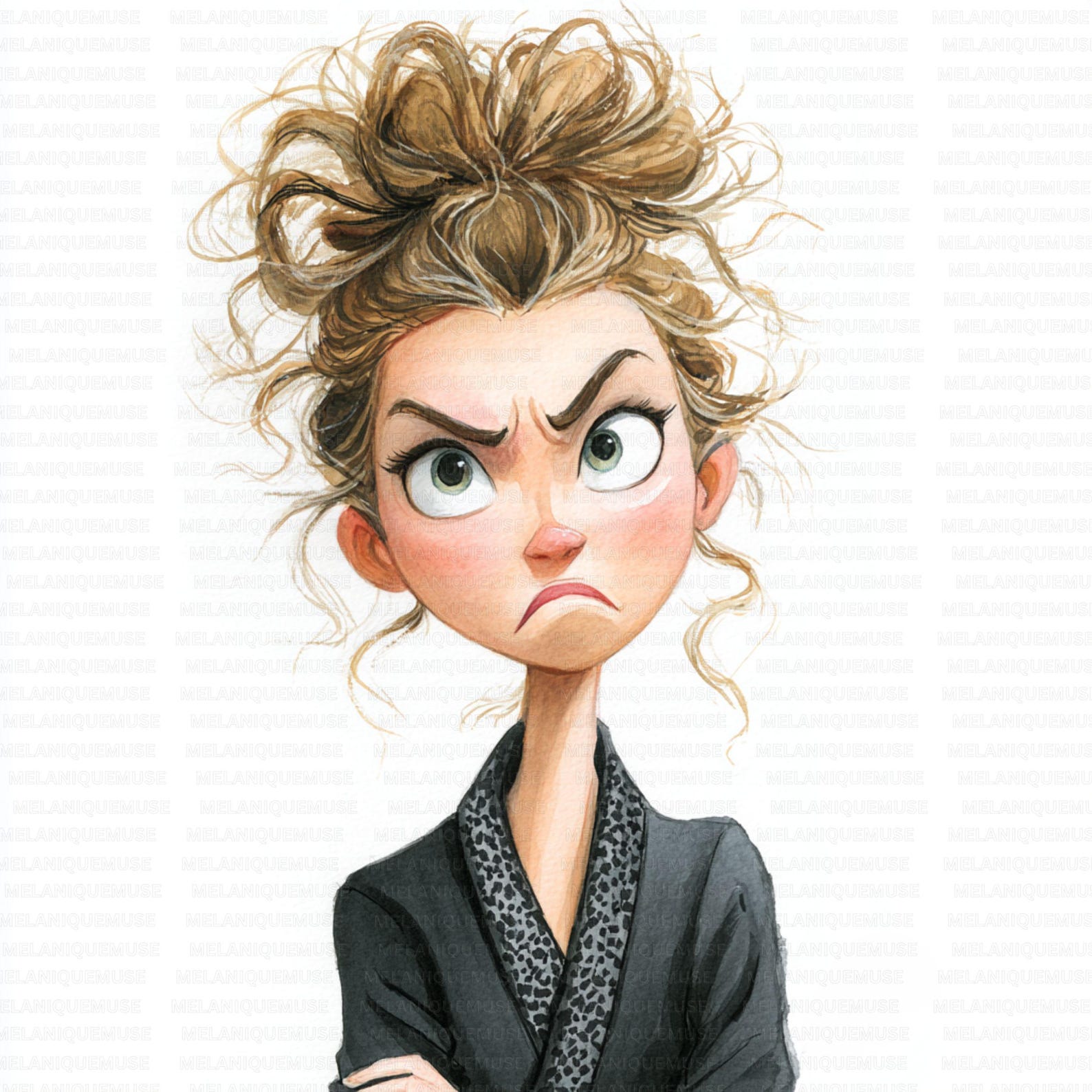 Funny Stank Face Woman Clipart Bundle, Sassy Girl Cartoon Expressions ...