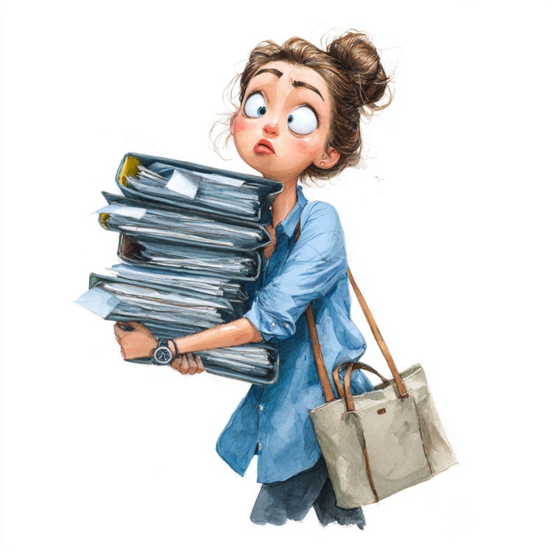 Office Worker Clipart Bundle, Quirky Workday Illustrations, Funny ...