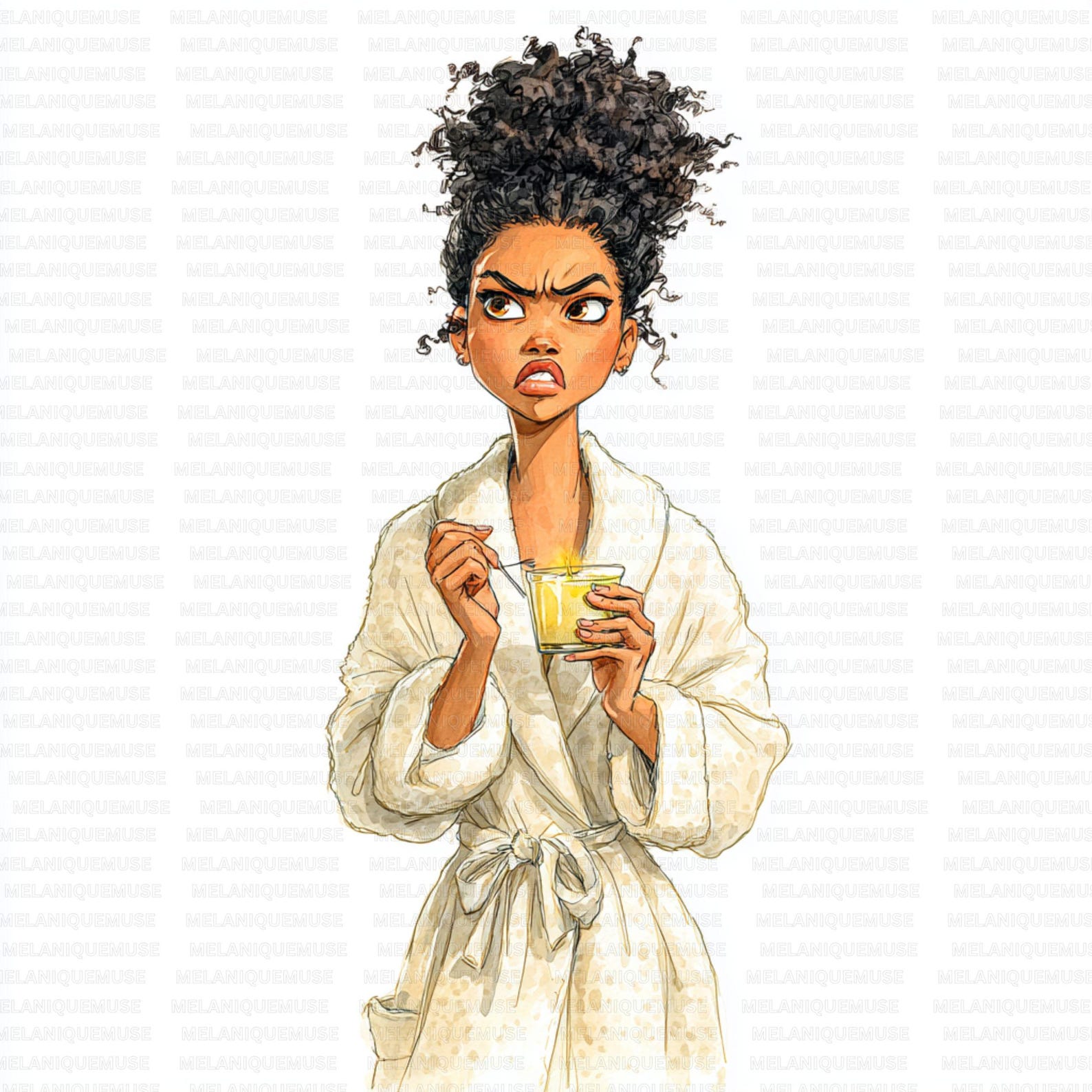 Funny Stank Face Black Woman Clipart Bundle, Sassy Girl Cartoon ...