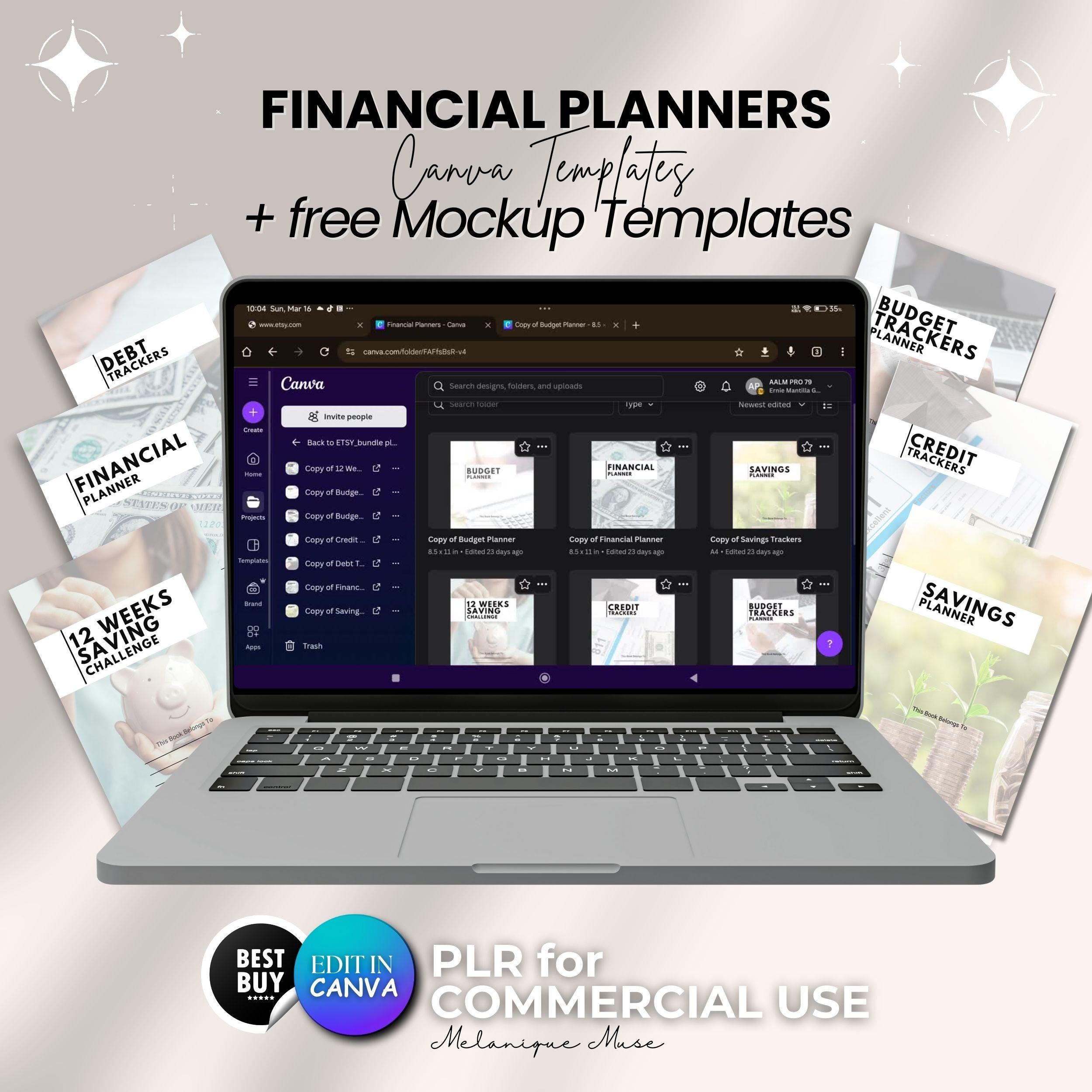 PLR Financial Planner Bundle, Savings Tracker, Debt Tracker, Budget ...